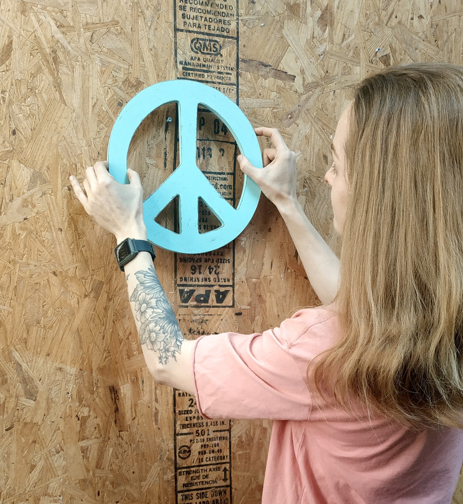Peace Sign Wall Art Wood Rustic Peace Sign Wooden Boho Wall - Etsy