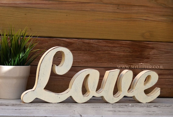 Love Sign Rustic Wooden Letters Rustic Love Letters Word | Etsy