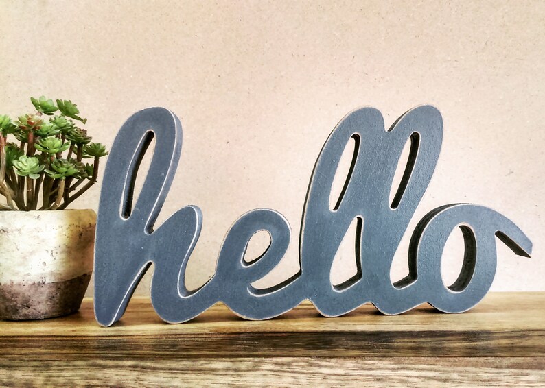 Hello Sign | Hello Wooden Letters | Rustic Letters | Hello Shabby ...