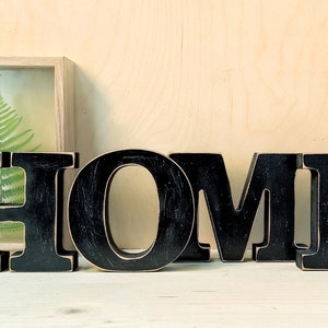HOME Rustic Letters Freestanding Home Sign, Home Wooden Sign Decor ...