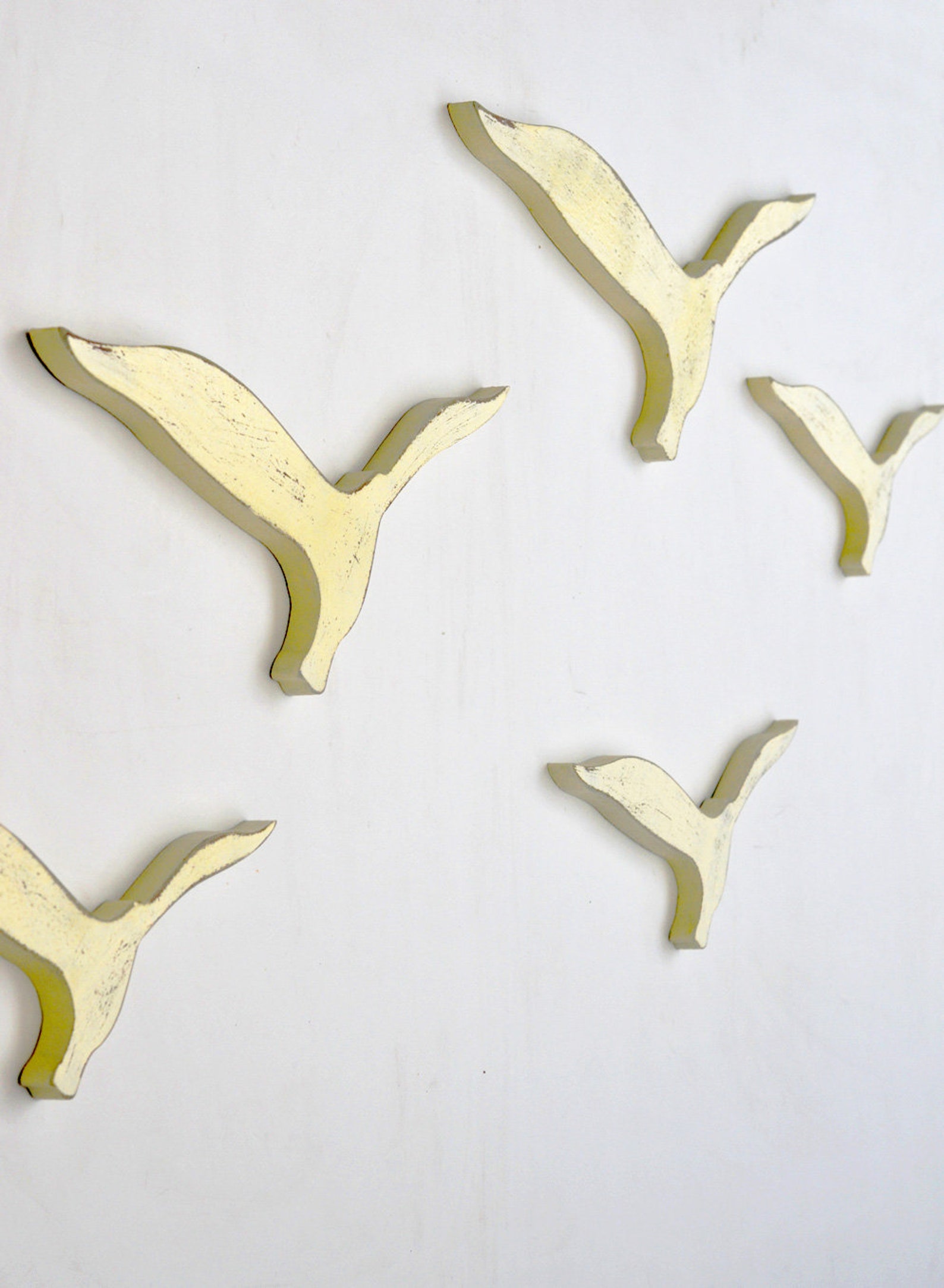 Bird Wall Art Set, Flying Birds Wall Decor, Wood Seagull Wall Art ...