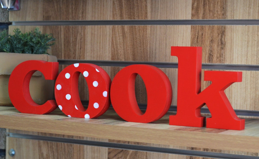 COOK Free Standing Letters, Kitchen Decoration, Gift for Mom, Home ...