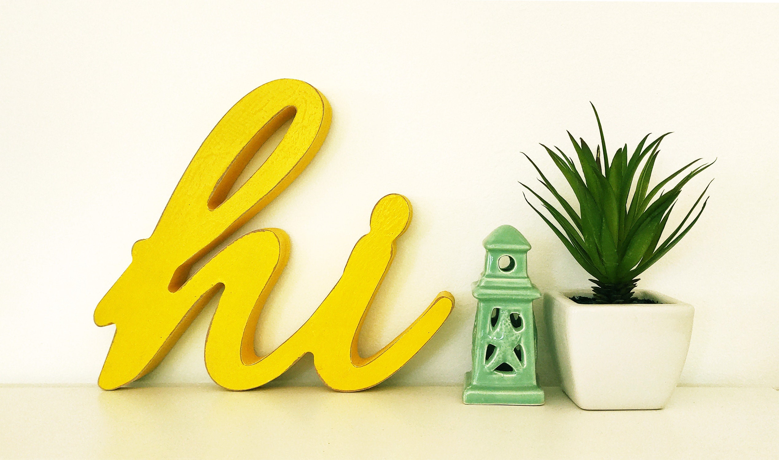 Hi Sign Freestanding Letters Hi Wood Sign Farmhouse Decor - Etsy