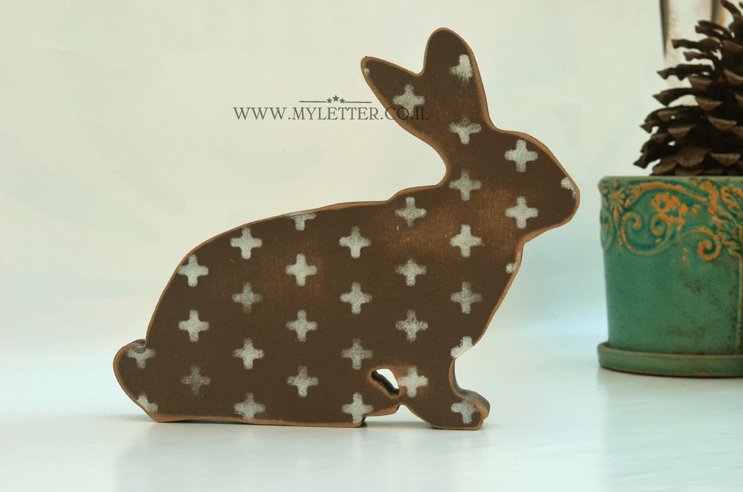Bunny Nursery Decor Free Standing Rabbit Coffee Brown Home Decor ...