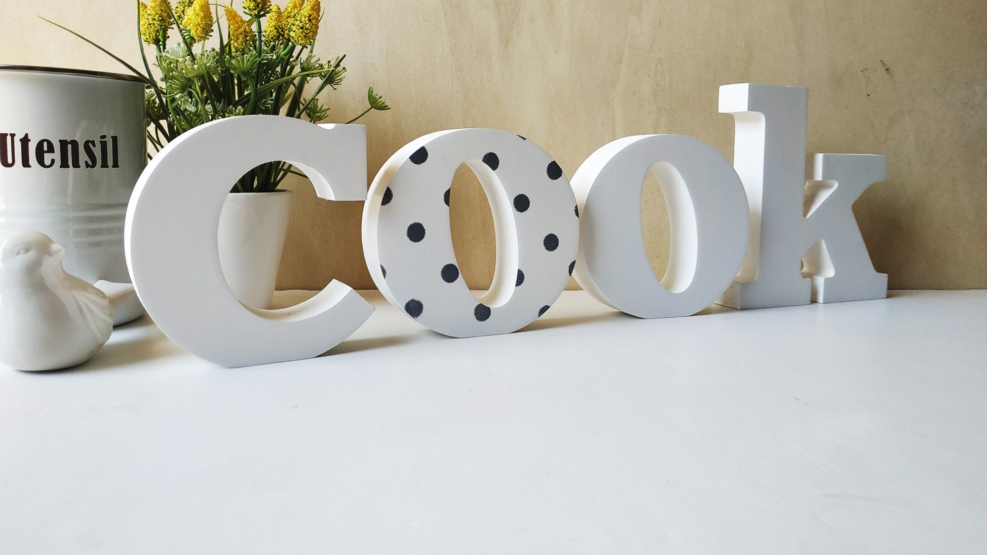 COOK Free Standing Letters, Kitchen Decoration, Gift for Mom, Home ...