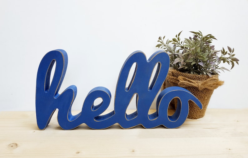 Hello Sign | Hello Wooden Letters | Rustic Letters | Hello Shabby ...