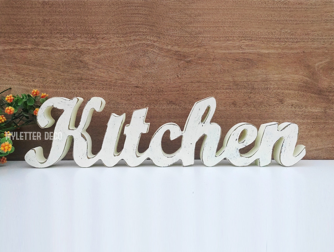Kitchen Freestanding Sign, Kitchen Wood Letters Decor, Farmhouse ...