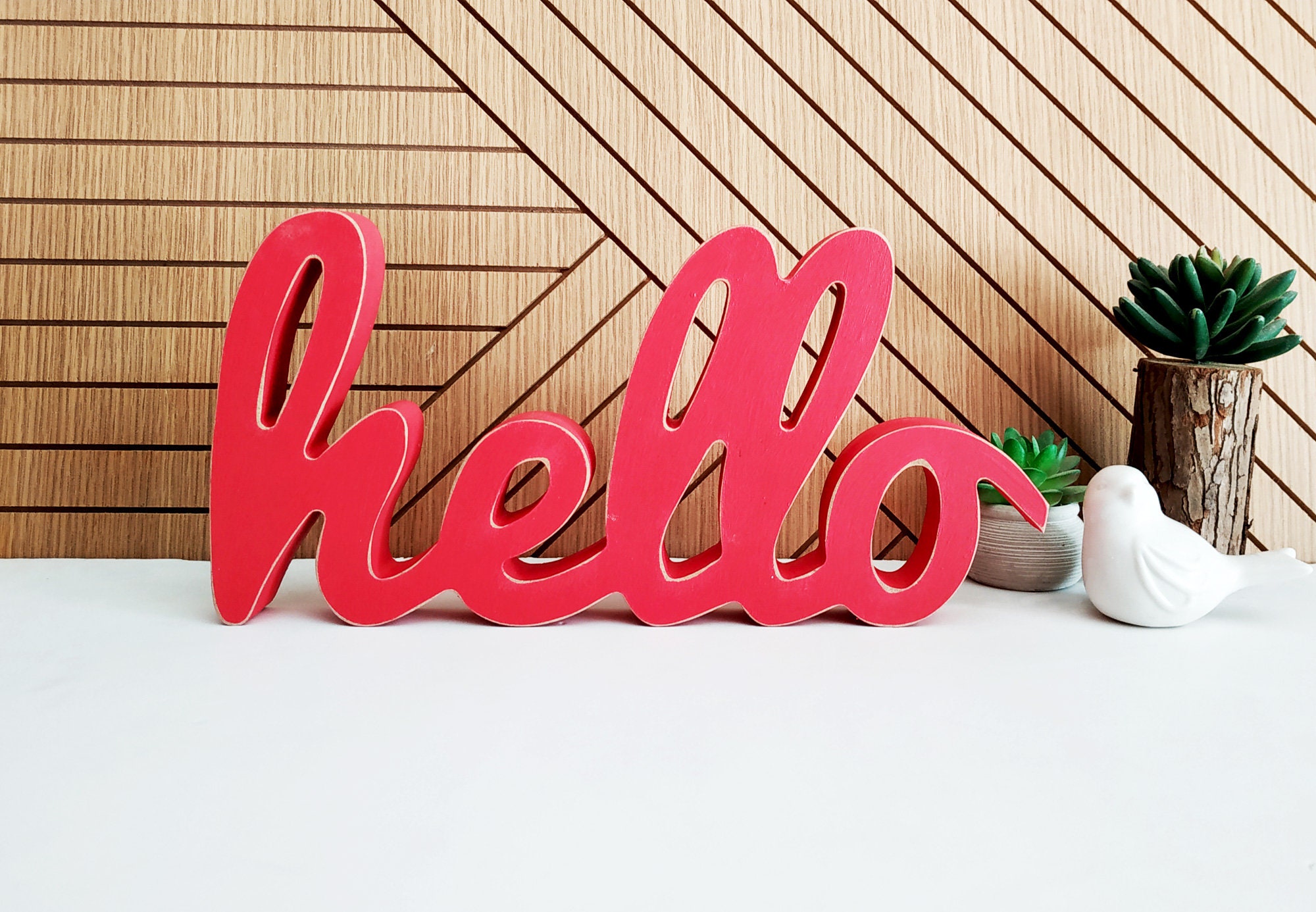 Hello Sign Hello Wooden Letters Rustic Letters Hello - Etsy