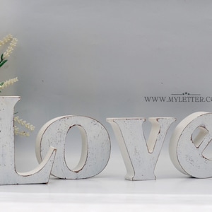 LOVE Rustic Letters, Freestanding Love Sign Custom Colors, Wedding ...