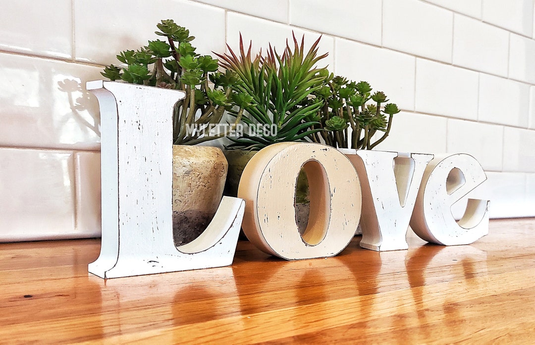 LOVE Rustic Letters, Freestanding Love Sign Custom Colors, Wedding ...