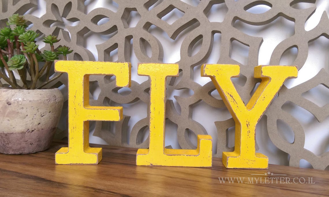 FLY wood letters fly sign living room art | Etsy