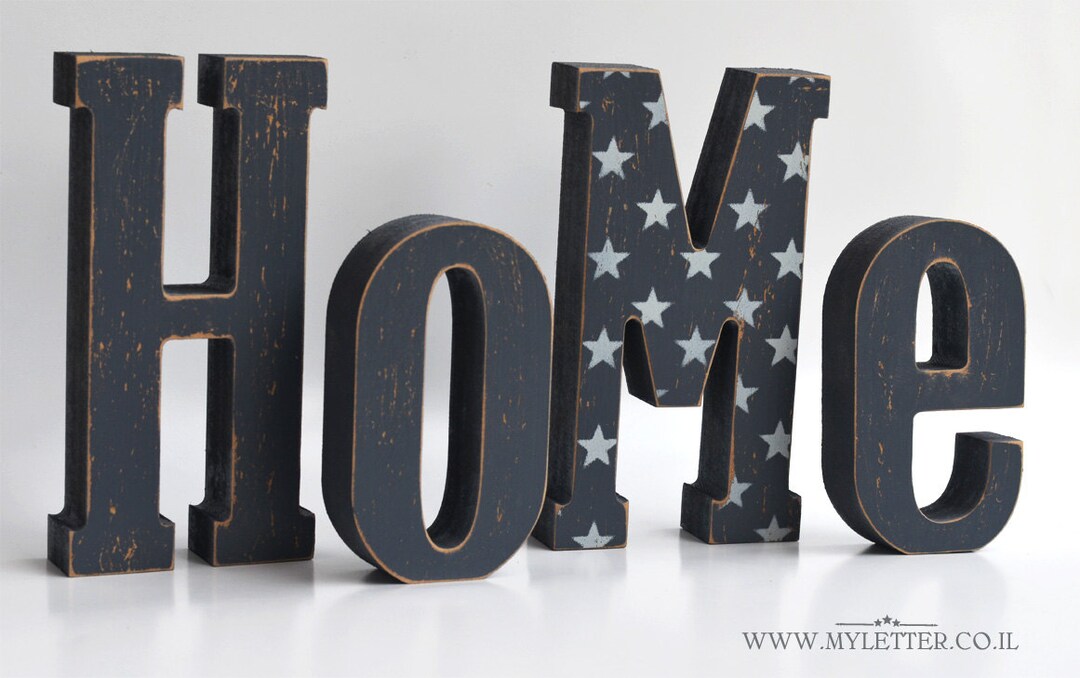 HOME Rustic Freestanding Letters, HOME Wood Distressed Letters, HOME ...