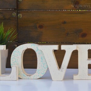 Distressed Wood "love" Letters Gift Wedding, LOVE Rustic Letters ...