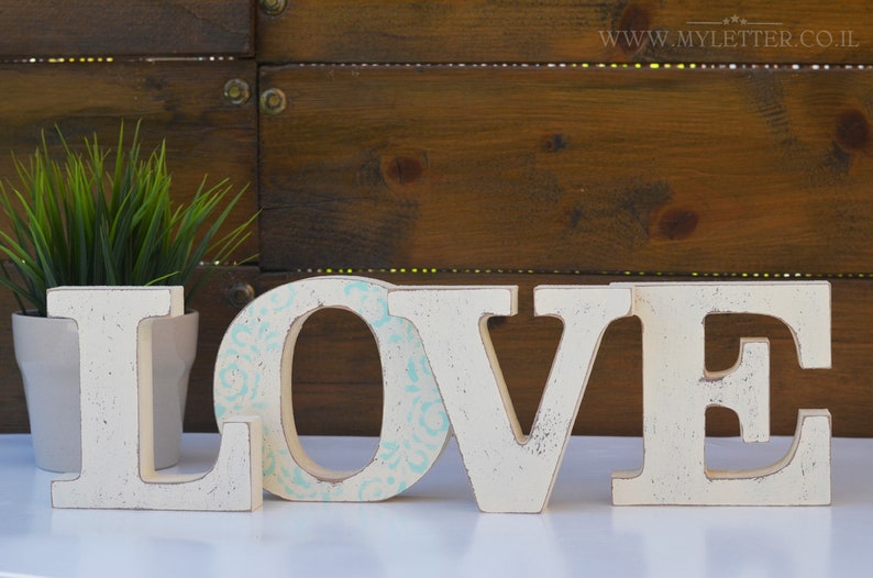 Distressed Wood love Letters Gift Wedding LOVE - Etsy