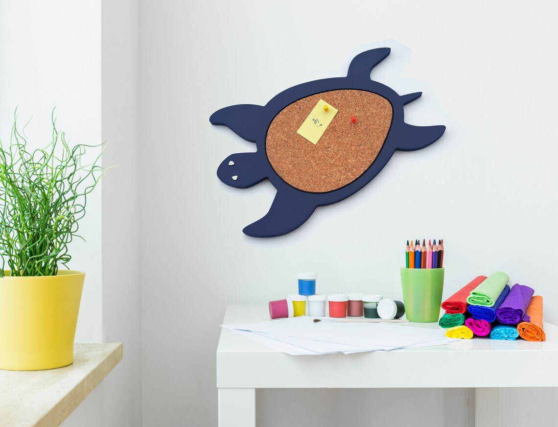 Sea Turtle Cork Board Nautical Decor for Nursery Room - Etsy