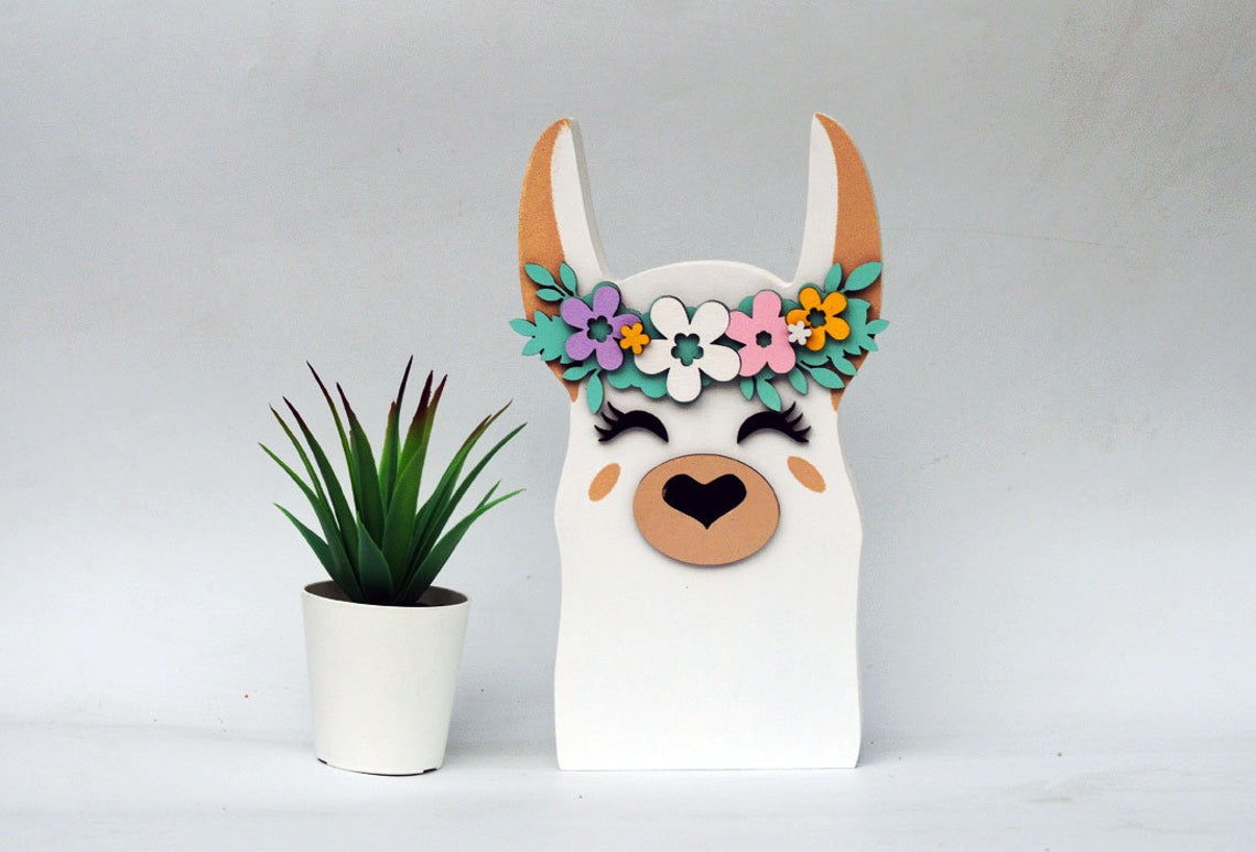 Cute Wooden Llama Nursery Decor Llama Birthday Party Llama - Etsy