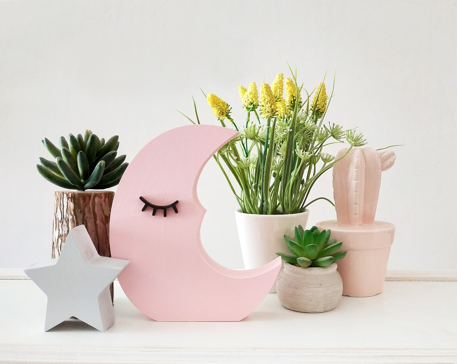 Wooden Moon Nursery Decor, Kids Room Decor, Newborn Gift, Moon and Star ...