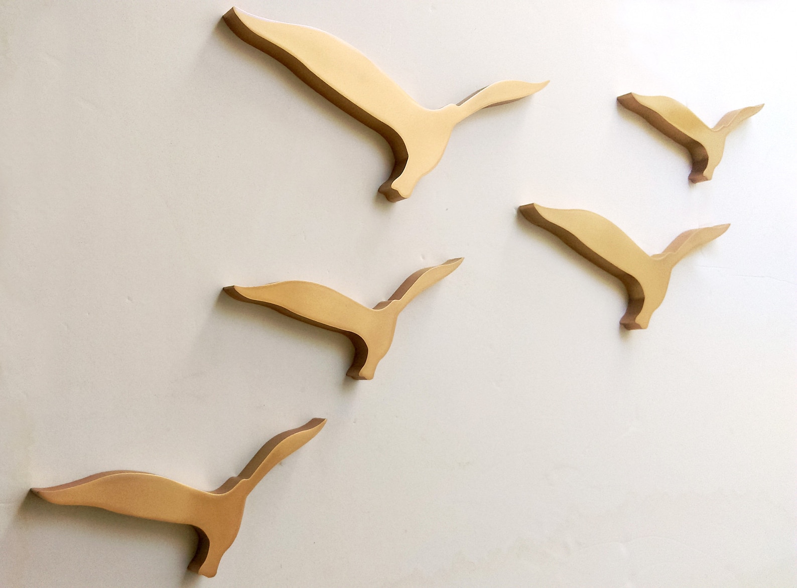 Bird Wall Art Set, Flying Birds Wall Decor, Wood Seagull Wall Art ...