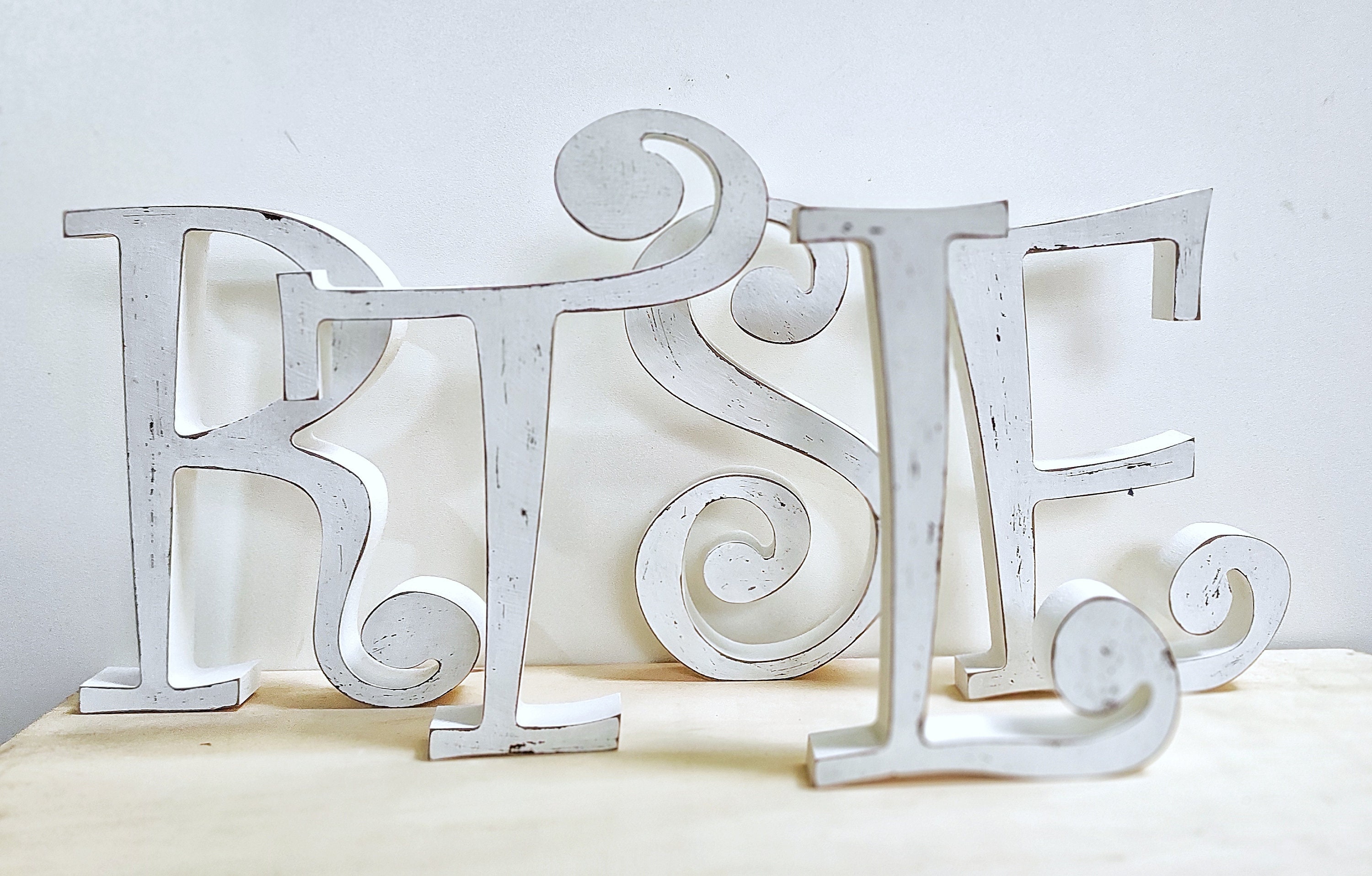 Custom Wooden Letters, Cursive Wooden Freestanding Letters, Nursery ...