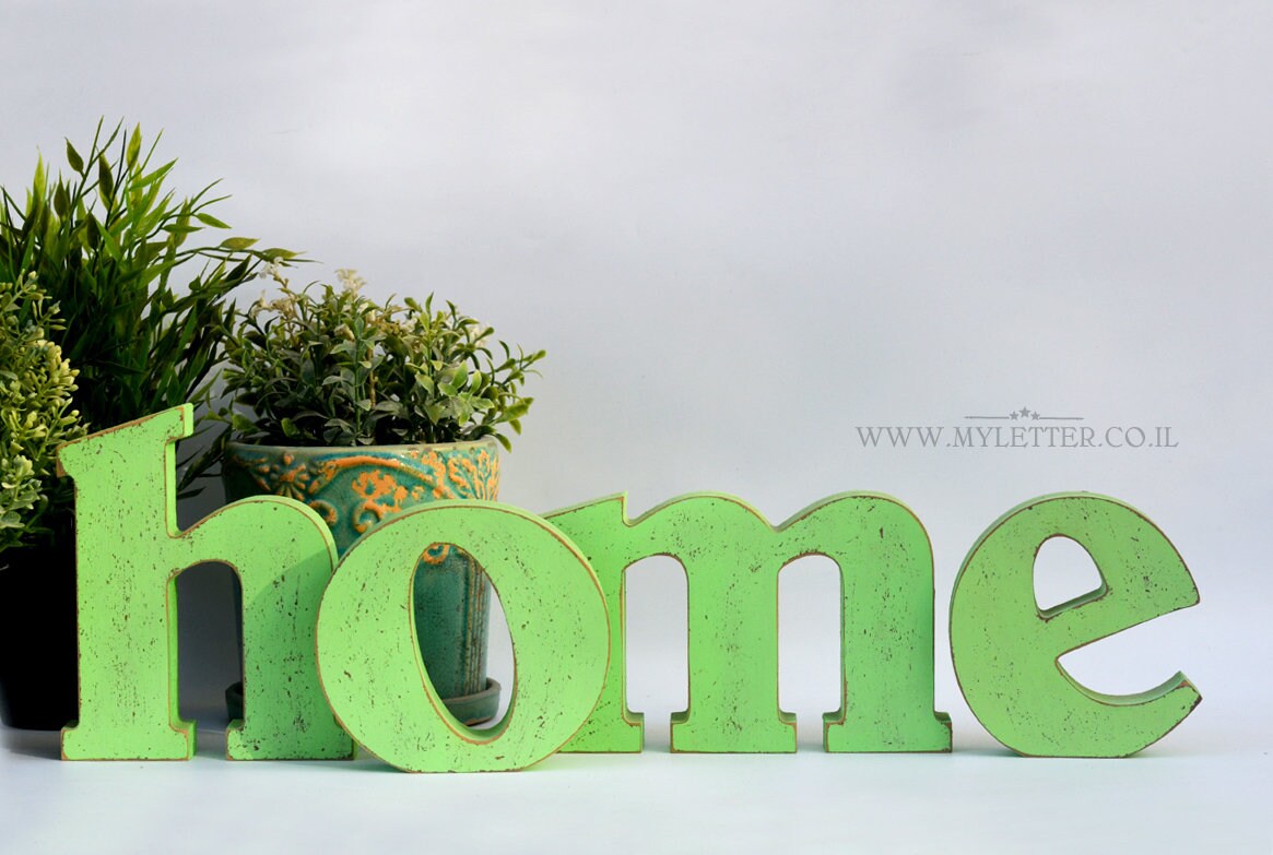HOME Wood Sign, Free Standing Wooden Letters, Rustic Home Letters ...