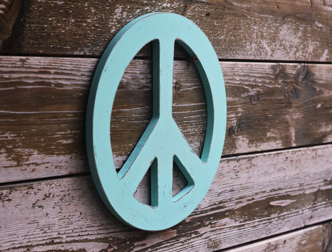 Peace Sign Wall Art Wood Rustic Peace Sign Wooden Boho Wall Decor ...