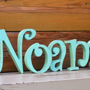Custom Wooden Letters, Cursive Wooden Freestanding Letters, Nursery ...