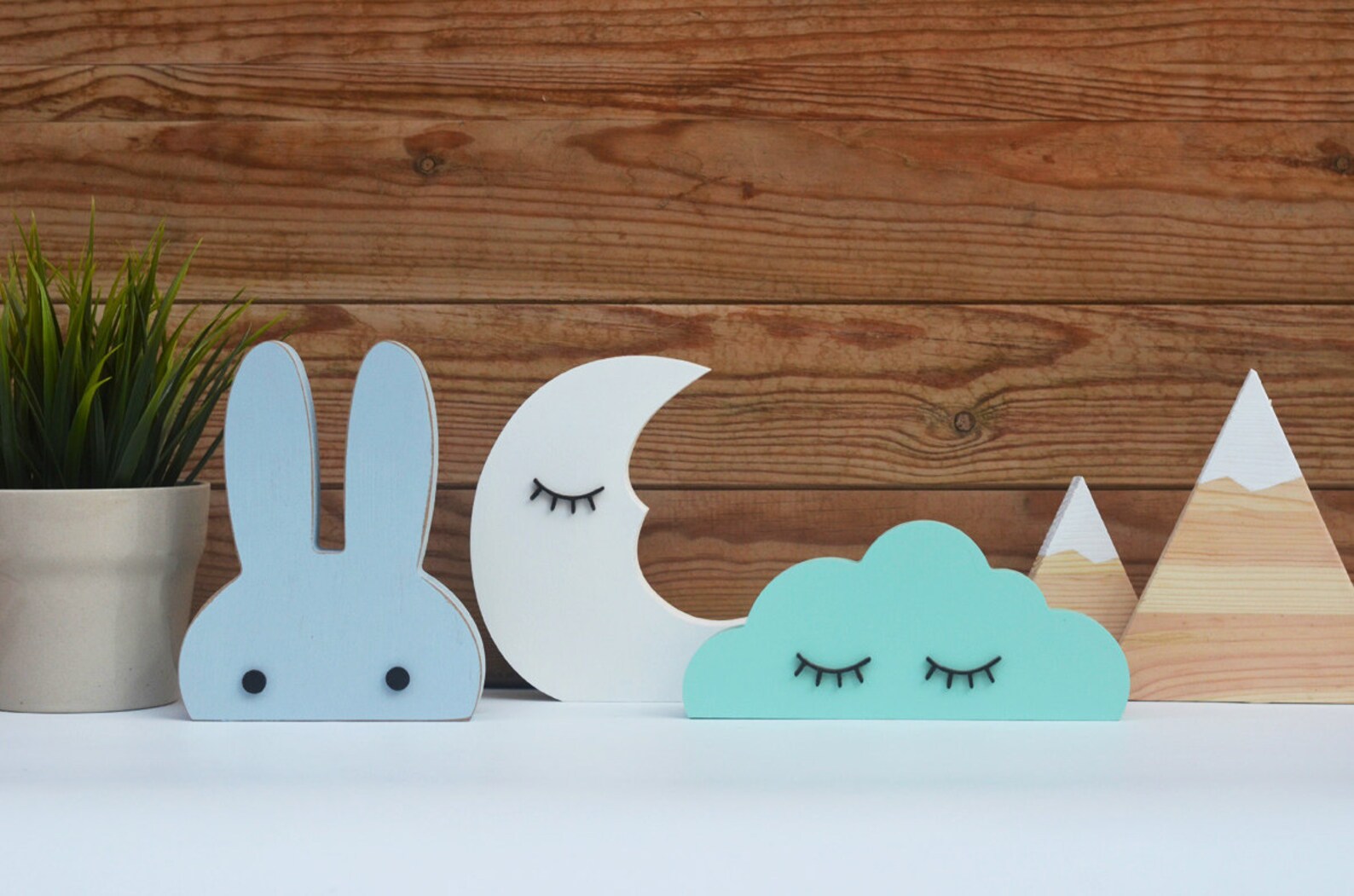 Wood Rabbit Bunny Shelf Decoration Nursery Decor Bunny - Etsy