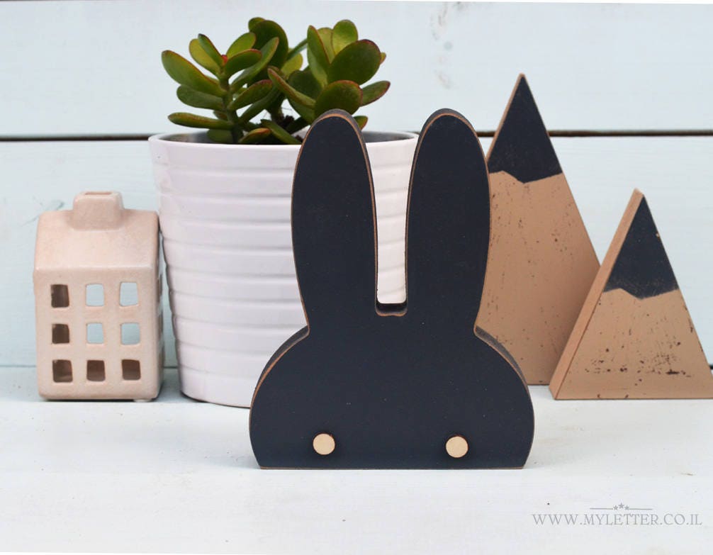 Wood Rabbit bunny shelf decoration nursery decor bunny | Etsy