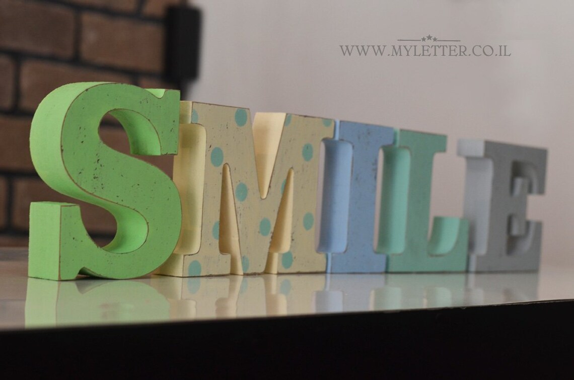 Wooden Smile Sign Smile Rustic Letters Rustic Inspirational | Etsy