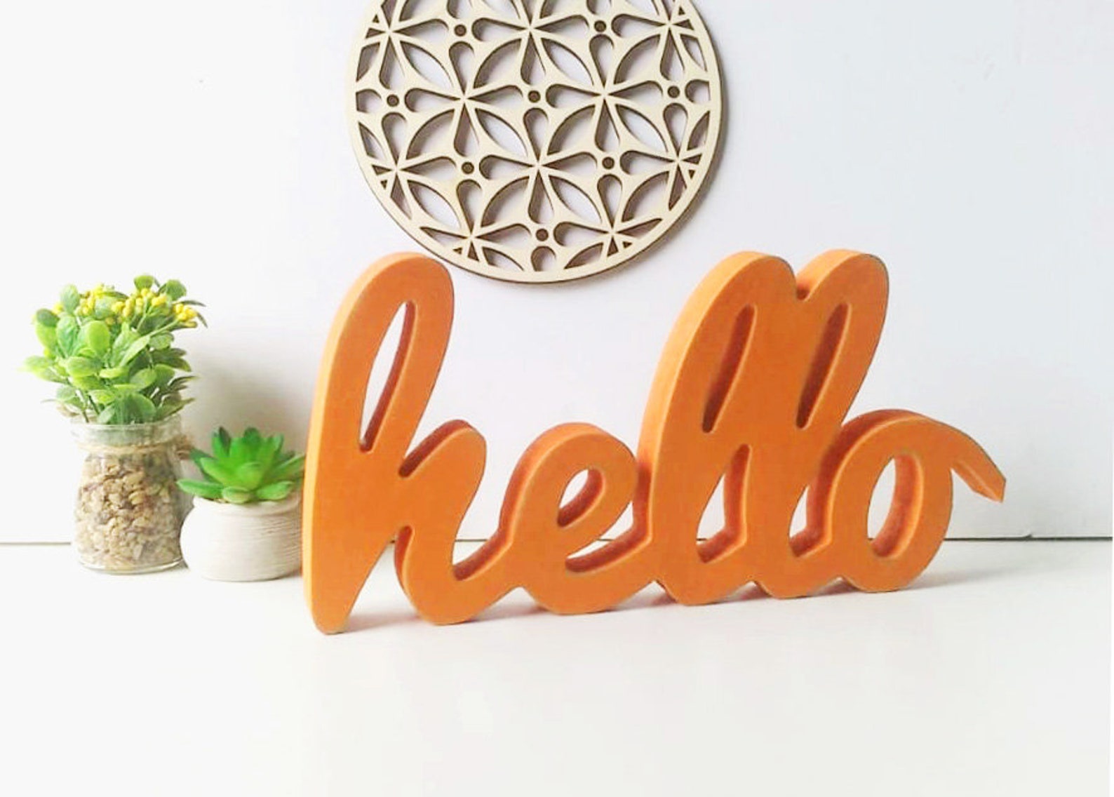 Hello Sign Hello Wooden Letters Rustic Letters Hello - Etsy
