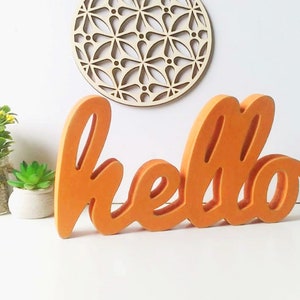 Hello Sign | Hello Wooden Letters | Rustic Letters | Hello Shabby ...
