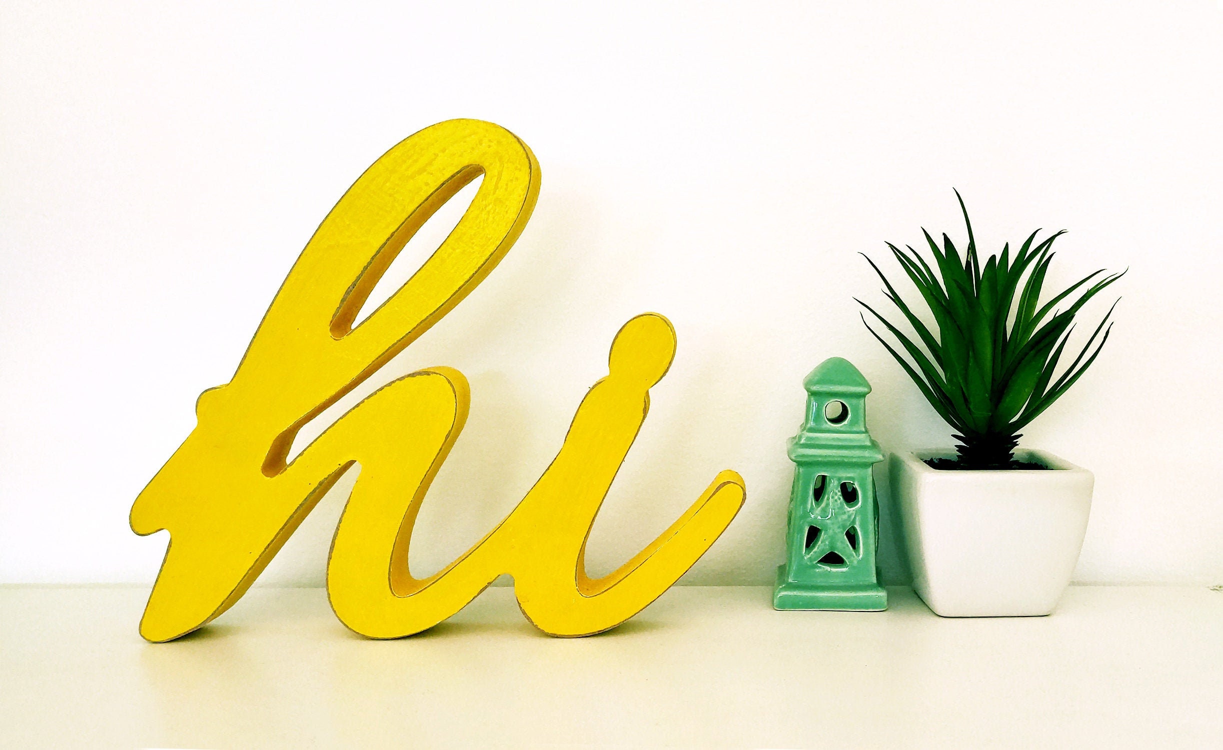 Hi Sign Freestanding Letters Hi Wood Sign Farmhouse Decor - Etsy