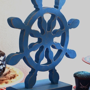 Nautical Birthday Centerpieces Nautical Table Decor Ship Wheel Nautical ...
