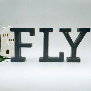 FLY Wood Letters, Fly Sign Living Room Art - Etsy