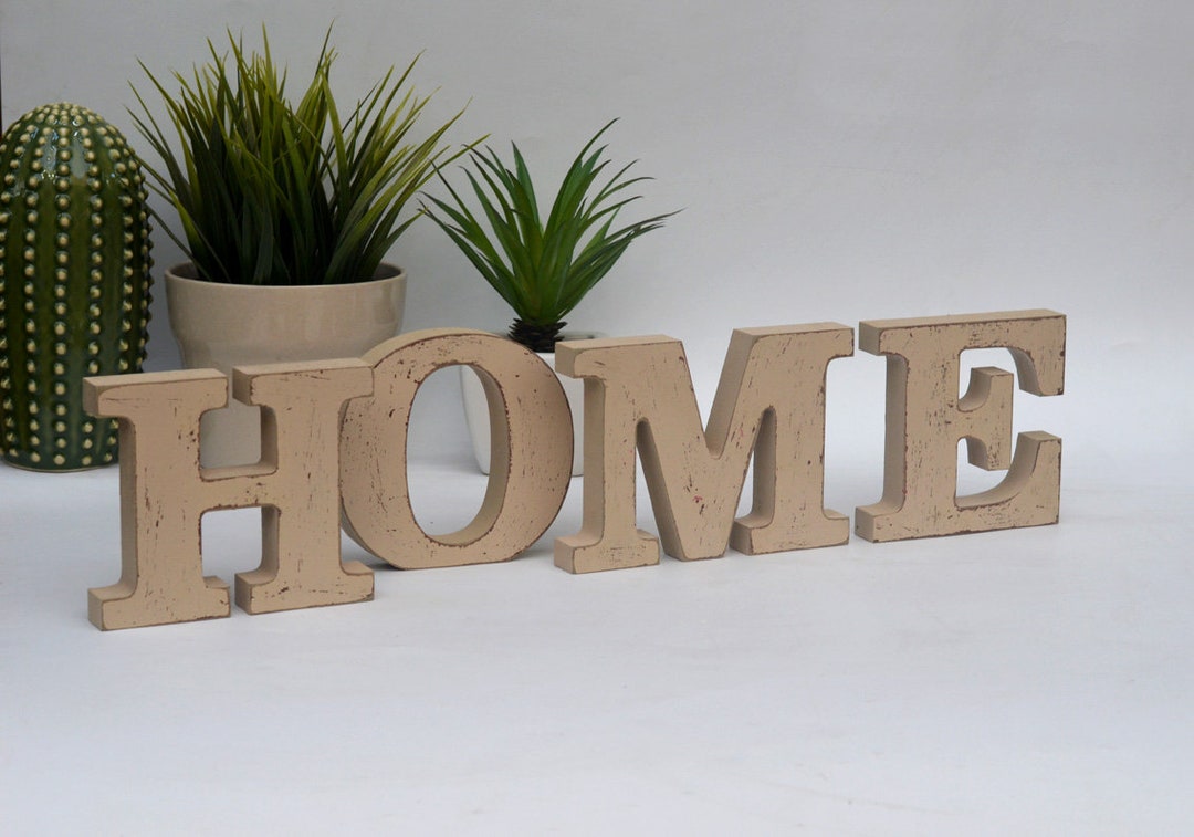 HOME Wooden Letters | Stand Alone Home Sign | Rustic Home Sign Decor ...