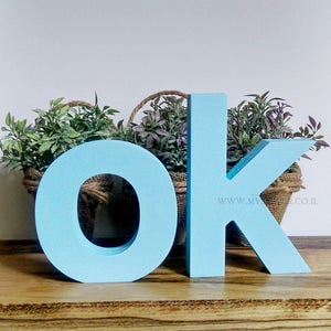 OK Sign, Free Standing Wooden Letters, Positive Colored Sign Decor - Etsy
