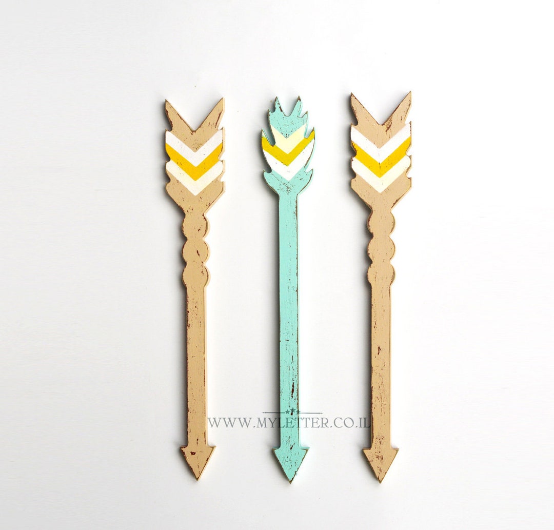 Set of 3 Wooden Arrows Nursery Decor Scandi Nordic Arrows Arrow Decor ...