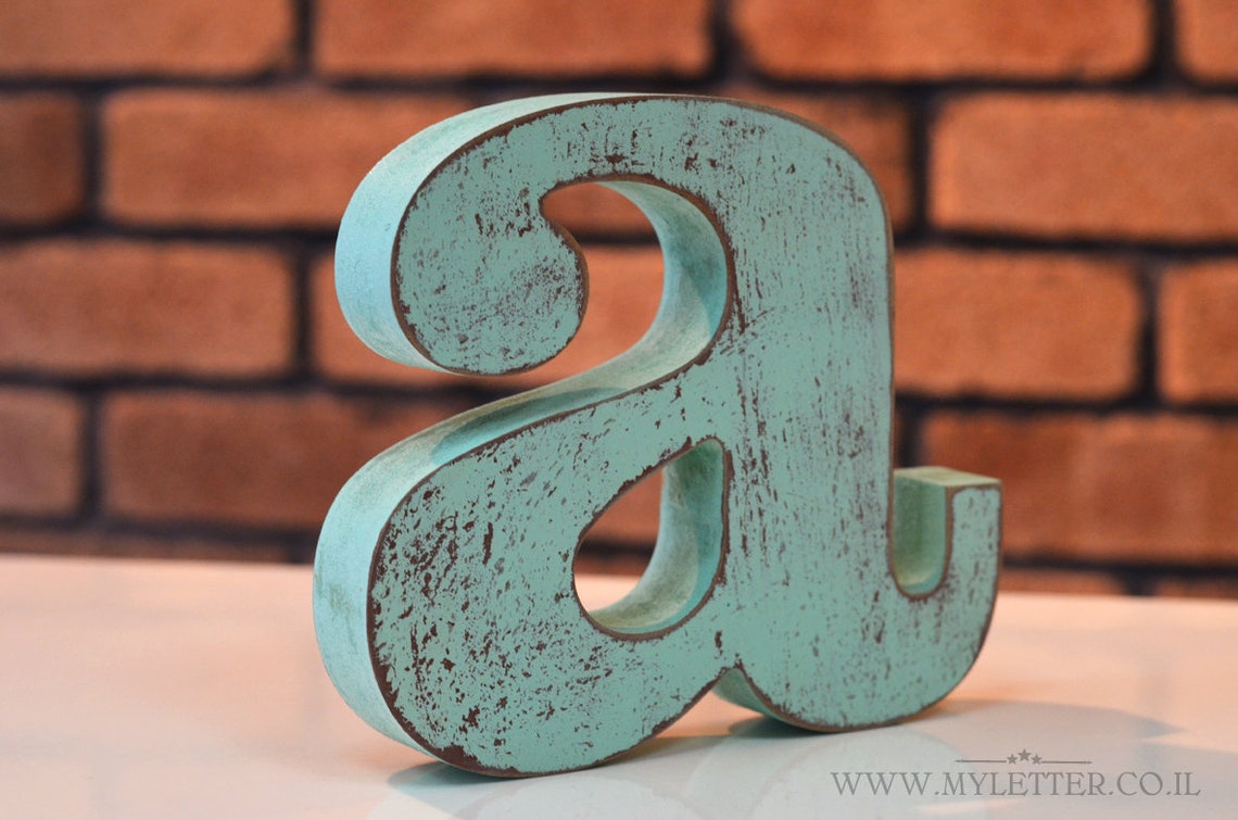 Custom Stand Alone Lower Case Letter 11" Height , Custom Wooden Rustic ...