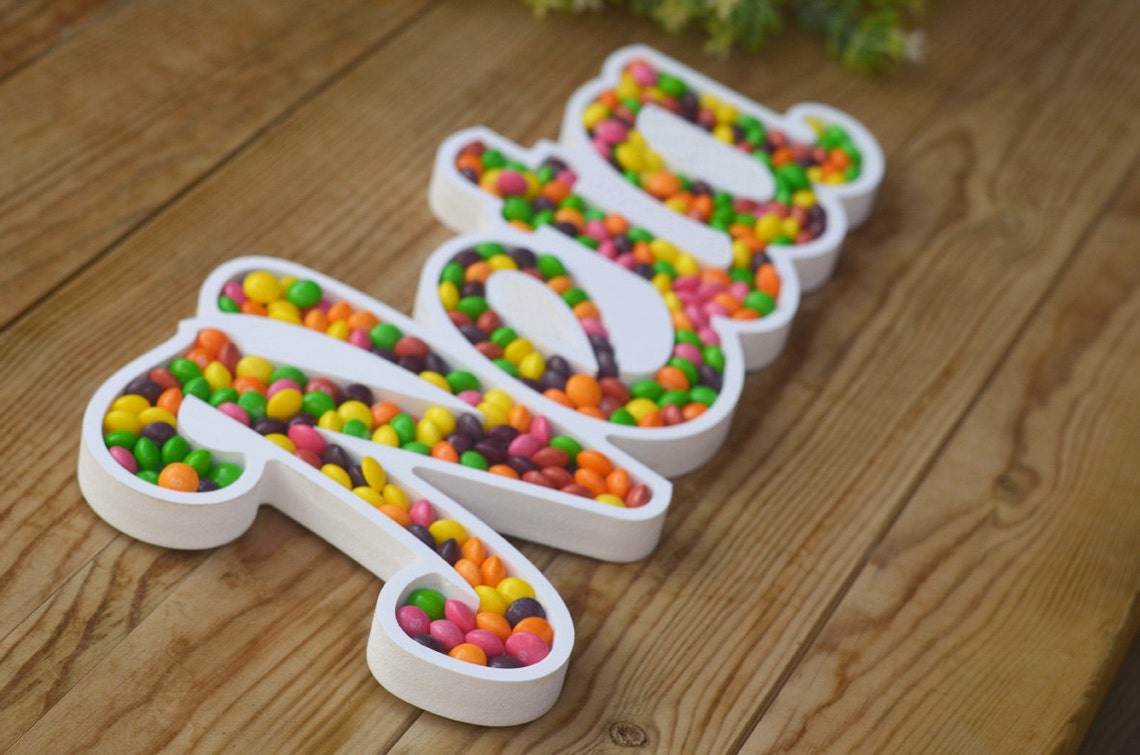 Personalized Candy Letter Dishes Birthdays letter dishes | Etsy