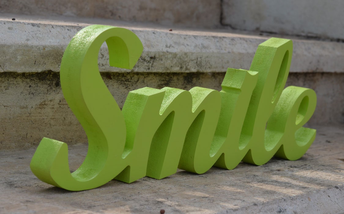 Wooden Smile Sign, Smile Rustic Letters, Rustic, Inspirational Word ...