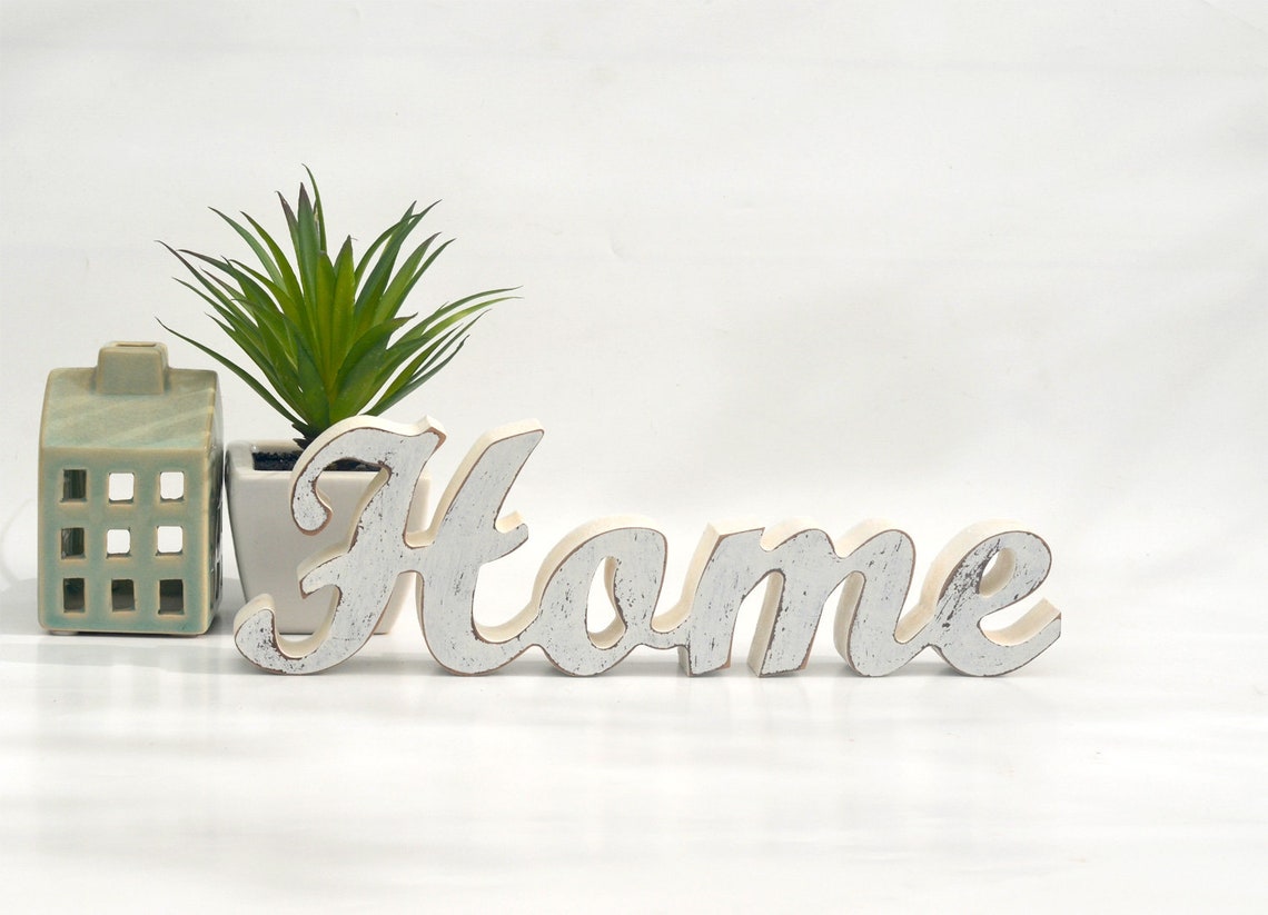 HOME Stand Alone Wooden Letters, Freestanding Home Sign, Rustic Home ...