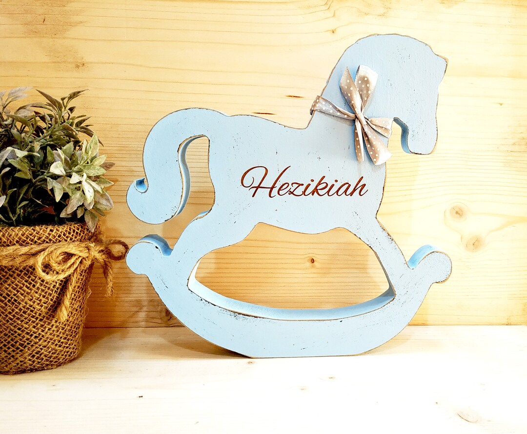 Personalized Rocking Horse Kids Room Decor, Custom Name Horse ...