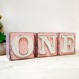 ONE Block Letters First Birthday Decoration, Wooden ONE Letters, 1st ...