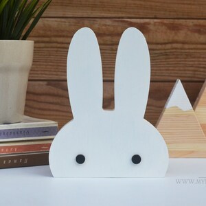 Wood Rabbit | Bunny Shelf Decoration | Nursery Decor | Bunny Head ...