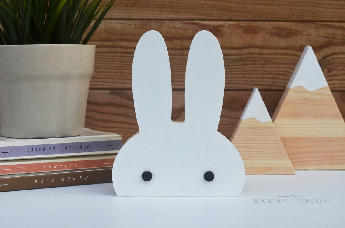 Wood Rabbit Bunny Shelf Decoration Nursery Decor Bunny - Etsy