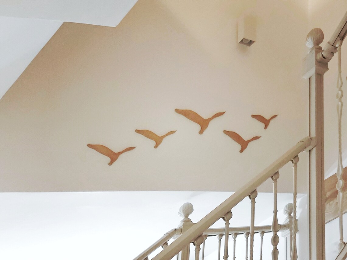 Bird Wall Art Set, Flying Birds Wall Decor, Wood Seagull Wall Art ...