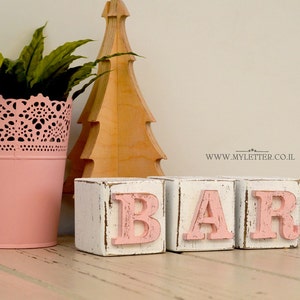Personalized Letter Blocks | Nursery Decor | Wooden Blocks | Baby Name ...