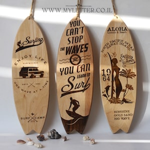 Surfboard Wall Art Aloha Sign, Surfer Gift - Etsy