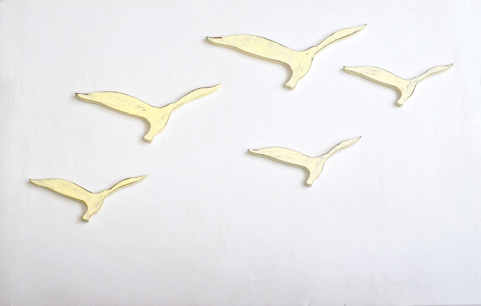 Bird Wall Art Set, Flying Birds Wall Decor, Wood Seagull Wall Art ...