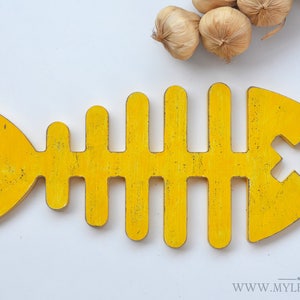 Fish Skeleton Sign Fishbone Cottage Decor Coastal Decor Indoor - Etsy